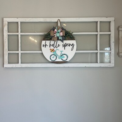 Spring Front Door Decor, Spring Door Hanger, Oh Hello Spring Sign ...