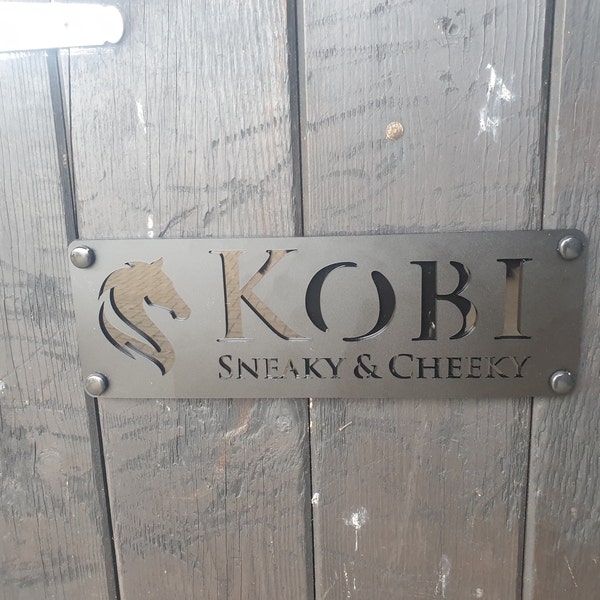 Horse Stable Name Sign, Classy New Laser Cut Design Matt Black With ...