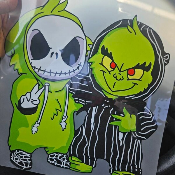 Stitch and Jack Skellington Christmas DTF Transfers Ready to Press ...