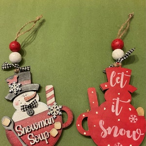 Santa, Nerdy Reindeer, Gingerbread Man, DIY Kit or Hand-painted ...