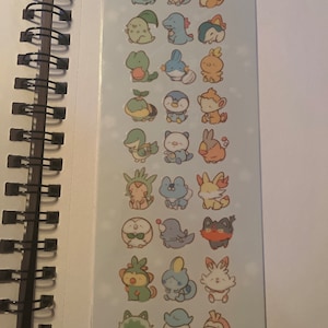 Pastel Tiny Derpy Poké Gen 1-9 Starters Sticker Sheet 27 Stickers - Etsy