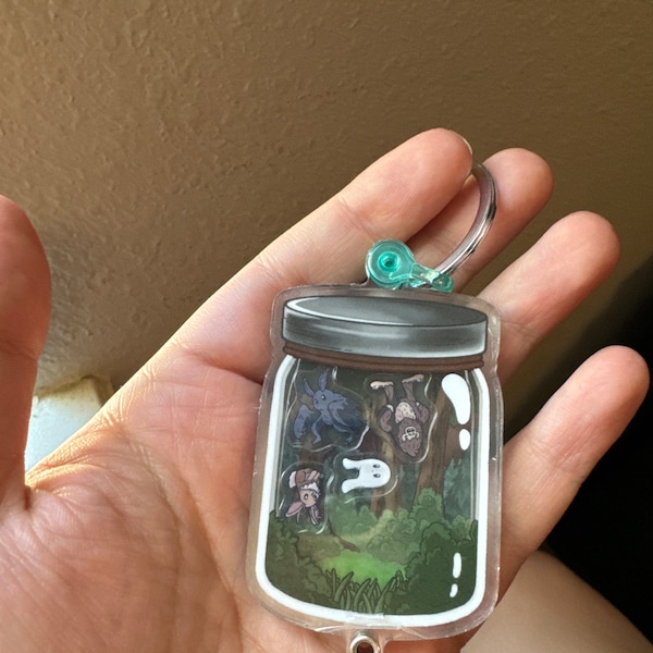 Cryptid Shaker Jar Keychain - Sasquatch, Mothman, Jackalope, Fresno ...