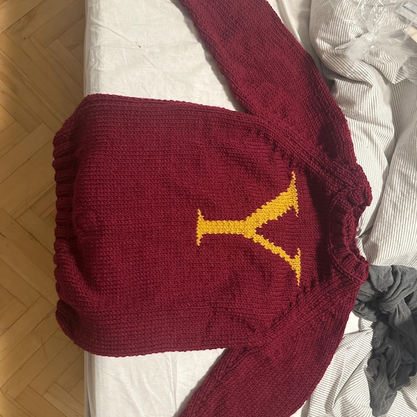 Monogram Weasley Jumper Letter Magic Gift Handmade Custom Wool Sweater ...