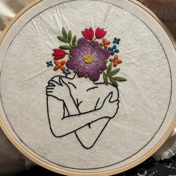 Floral Bouquet Embroidery Pattern Template Beginner Floral Embroidery ...