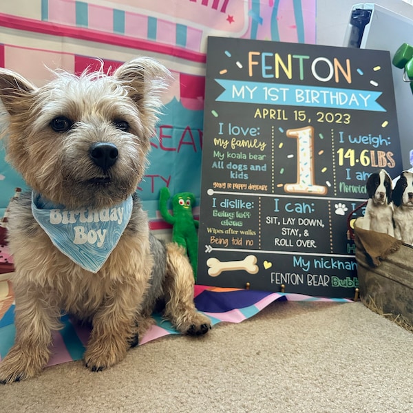 Dog First Birthday Sign, Puppy 1st Birthday Poster, Puppy First ...