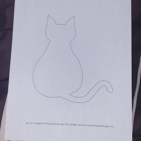 Sitting Cat Applique Template | PDF Applique Pattern | Applique ...