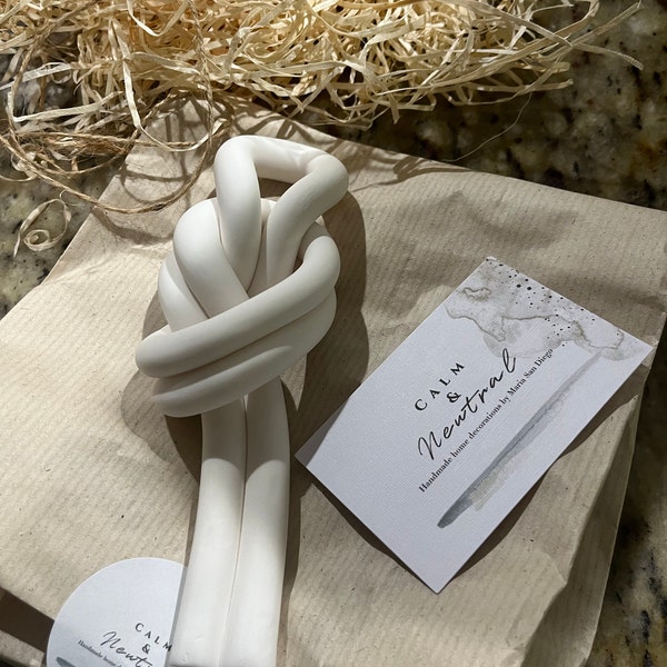 Porcelain White Knot Clay Home Decor Sculpture Paperweight - Etsy