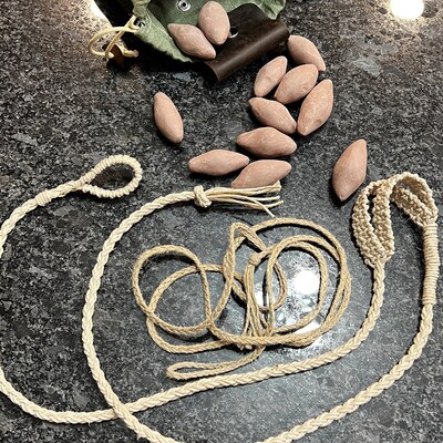 Sling Basic: Hand Woven, Round Braid, Rock Throwing Sling - Etsy