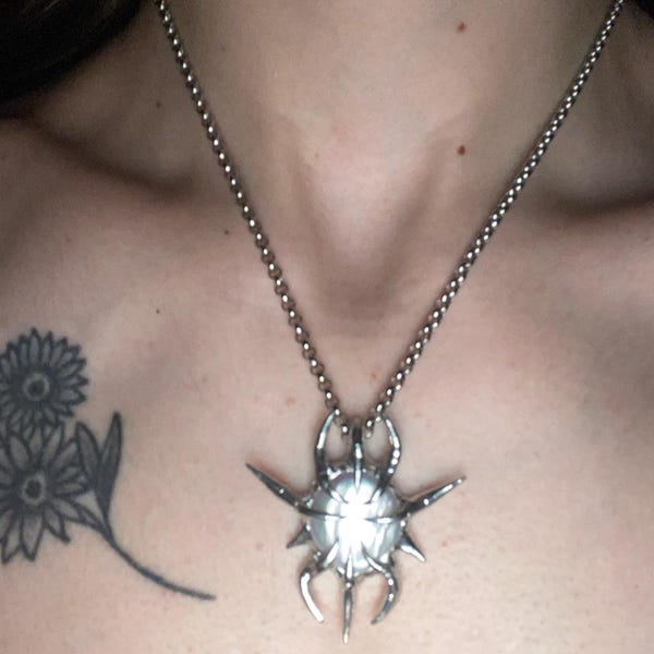 Spiky Heart Pearl Necklace Grunge Alt Goth Y2k Jewelry - Etsy