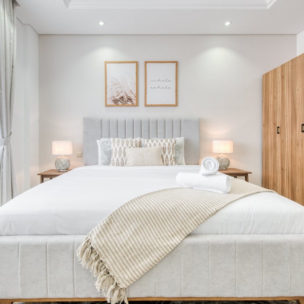 Set of 2 Pampas Inhale Exhale Print, Boho Decor, 2 Pieces Inhale Exhale ...