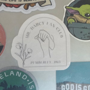 Pride and Prejudice Vinyl Sticker Mr. Darcy Sticker | Etsy