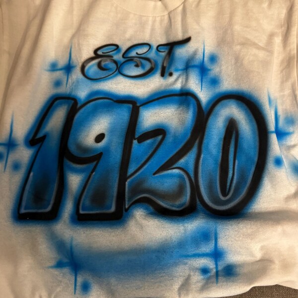 Airbrush Croptop Est Year Custom Design - Etsy