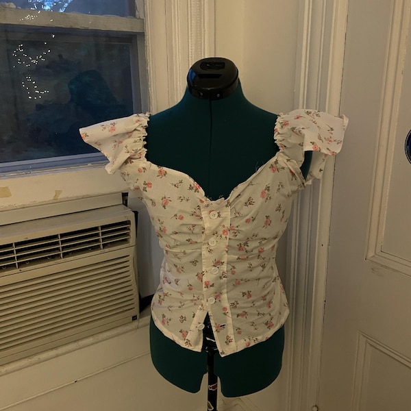 Babydoll Top Sewing Pattern | Coquette Fitted Blouse Sewing Pattern ...
