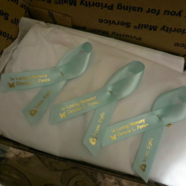 Custom Pinned Lapel Ribbon, Custom Awareness Ribbon, Celebration of ...