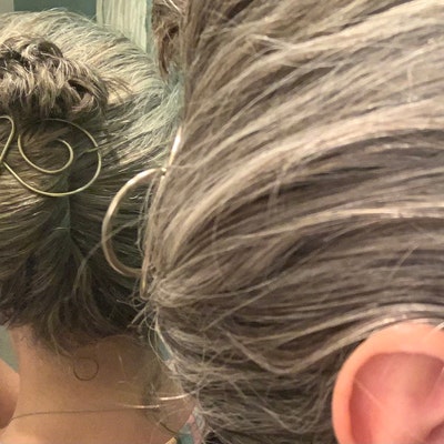 Lady Silver Bun Cuff Hair Bun Holder Hair Fork Bun Pin Bun - Etsy