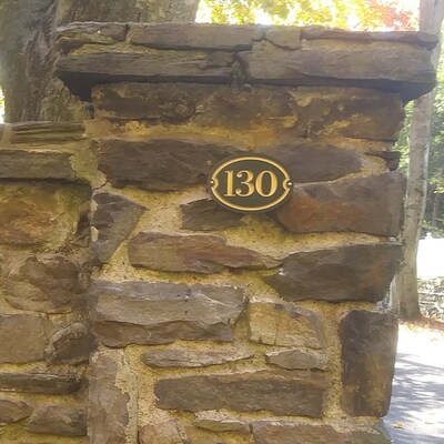 10x7 Oval House Number Engraved Plaque numbers Only Housewarming Gift ...