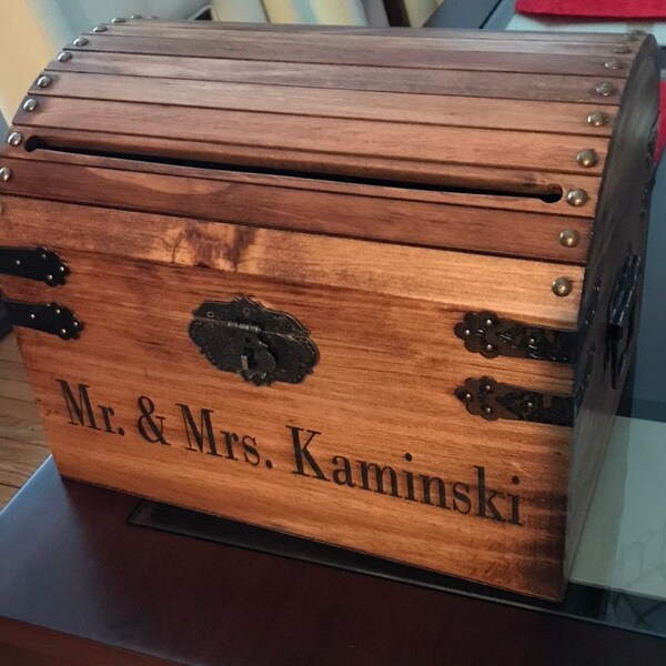 Elegant Barn Wedding Card Box Holder, Custom Coordinates for Wedding ...