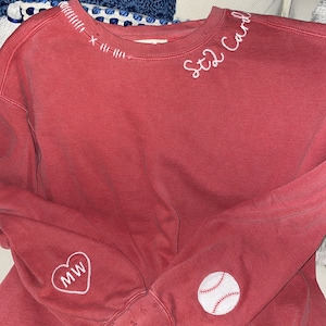 CUSTOM EMBROIDERED CREW Custom Embroidered Crew Neck Sweatshirt - Etsy