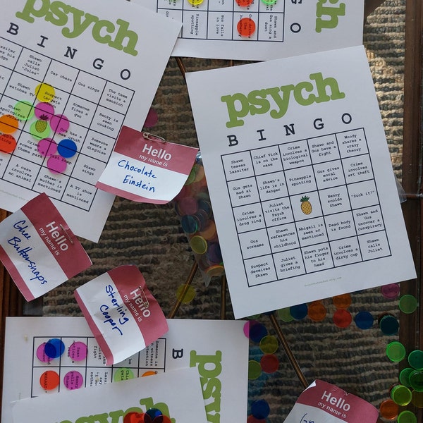 Psych TV Show Bingo . Psych Bingo . Digital Download . Psych Party ...