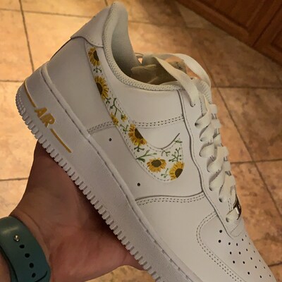 Sunflower Af1's With Painted Toe Box af1's Design - Etsy
