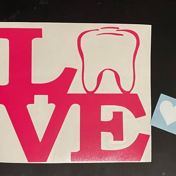 Love Tooth 6" Sticker Decal *F70* Dentist Dental Hygienist Assistant ...