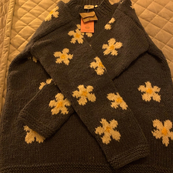 Bright Starfish Sweater - Hand Knitted Jumper - Multicoloured - Retro ...