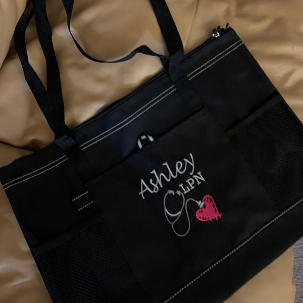 Personalized Monogrammed CNA Tote Bag Nurse Nursing Gift RN LPN Bsn ...