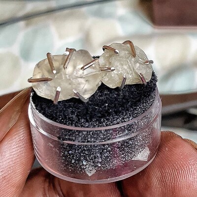 Earring Setting, Sterling Silver 6 Prong 20 Gauge Wire Claw Setting for ...