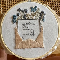 Buy Neutral Bouquet Embroidery Hoop Art PDF Pattern With Instructions ...