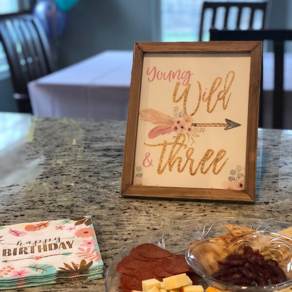 Treats for the Tribe Sign, Wild One Party Decoration, Young Wild and ...