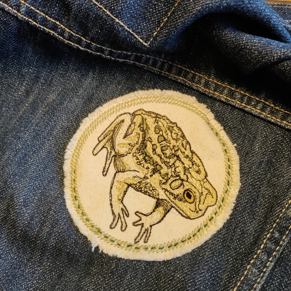 Toad Embroidered Patch Canvas Patch Toad in Color - Etsy