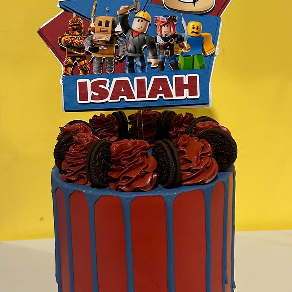 Personalized Roblox Cake Topper – Handmade Birthday Party Decoration - Etsy