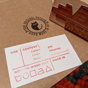 Stamp for Garment Tags With Fiber Content and Care Instructions, Size ...