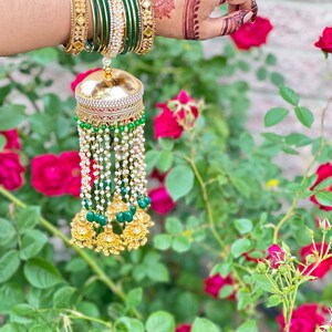 Beautiful Indian Pink Artificial Flower & Pearl Hand Kaleera - Etsy