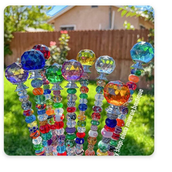 25inch, 14inch Evil Eye Garden Stake, 4 Leaf Clover Charm, Garden ...