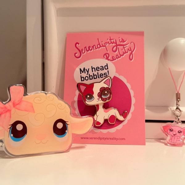 LPS Gift Bag: CHOOSE a Bobble Head Enamel Pin + Random Baby Pets Phone ...