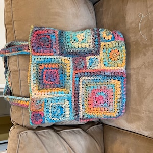 Crochet PATTERN Square Scramble Sack Crochet Tote Bag - Etsy