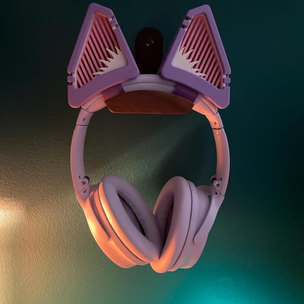 Pink Cartoon Cat Ears, Streaming Headset Cat Ears, Streaming Headphone ...