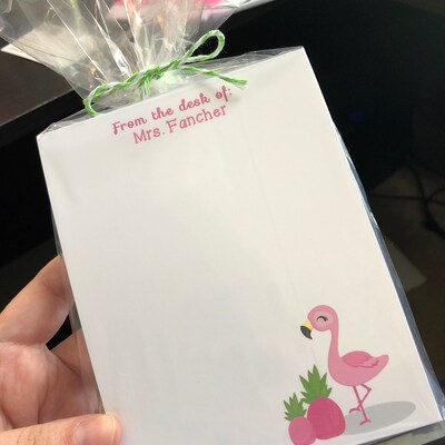 Pineapple and Flamingo Notepad Personalized Teacher Notepad - Etsy