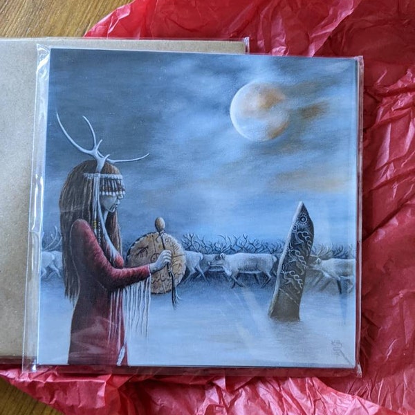 Deer Mother / Yule Card / Winter Solstice / Christmas Card - Etsy