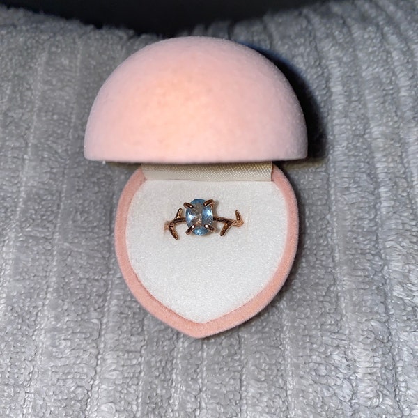 Aquamarine Ring, March Birthstone Ring, Rose Gold Ring, Aquamarine ...