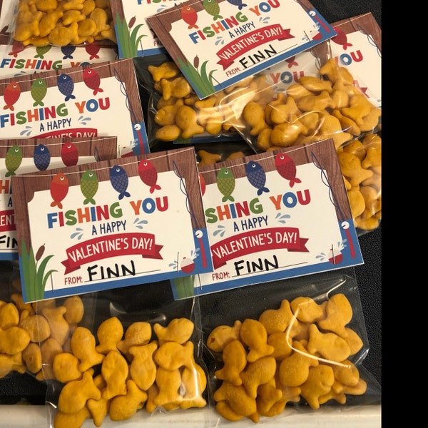 Fish Valentines, Goldfish Crackers Valentine, Valentine Treat Bag ...