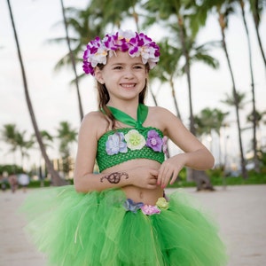 Hula Girl Luau Tutu Outfit Set, Birthday Hula Girl, Hawaiian Tutu ...