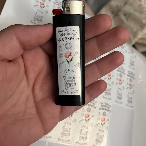 Custom Sticker Labels for Lighters for Wedding Favors - Etsy