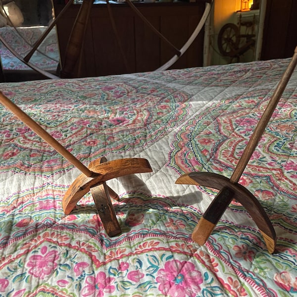 Handmade Support Spindles and Drop Spindles. Hand Dyed Corriedale Wool ...