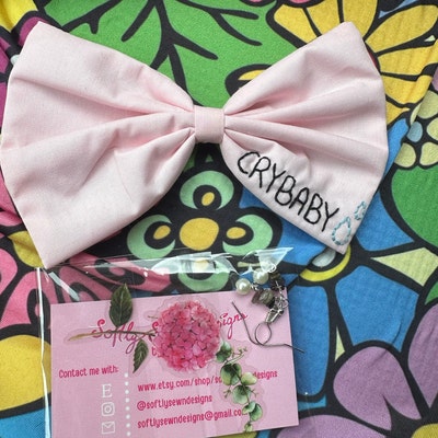 Cry Baby Tear Inspired Embroidered Hair Bow - Etsy