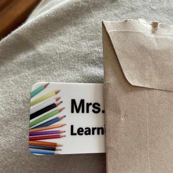 Teacher Name Tag, Name Badge, Personalized Custom ID Tag, Magnetic ...