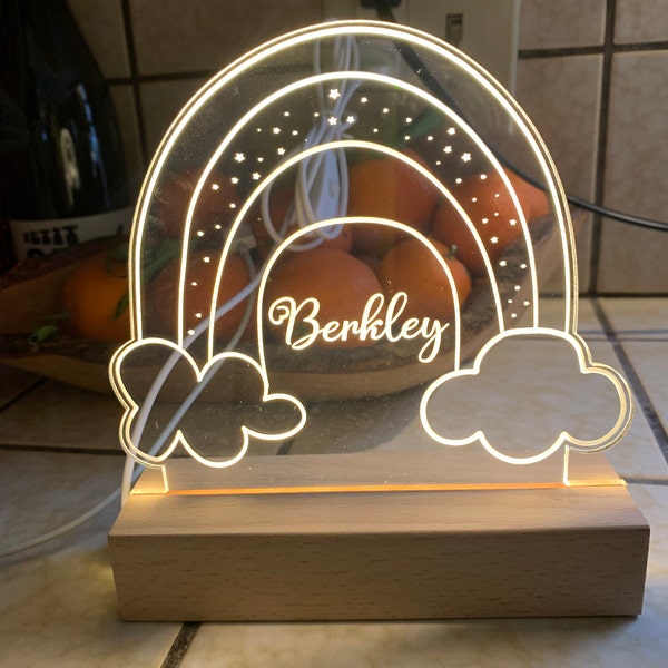 Personalized Night Light, Baby Birth Gift, Nursery Light, Fairy Tale ...