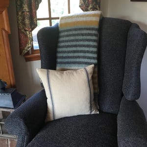 Grain Sack & Ticking Pillow Cover Farmhouse Pillow Cover Blue 3 Stripe ...