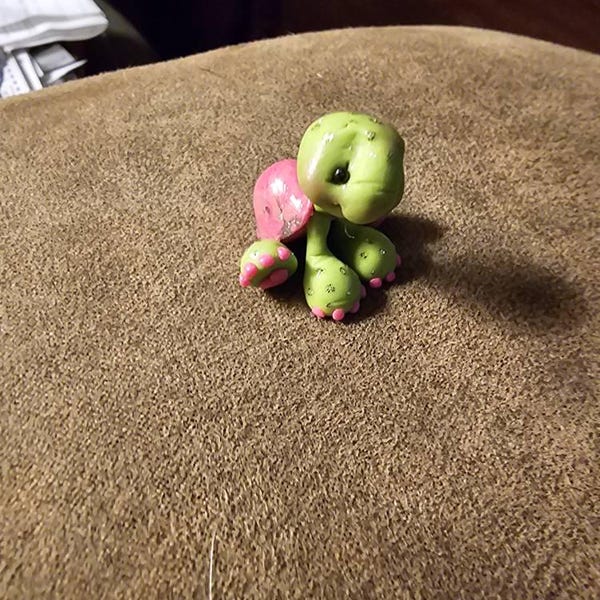 Hippopotamus W/ Baby Chicks- Polymer Clay Hippo Figurine - Sculpted ...